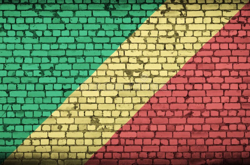 Congo Flag is Painted Onto an Old Brick Wall Stock Photo - Image of ...