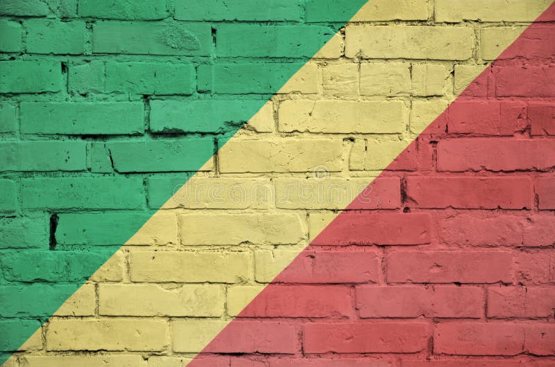 Congo Flag is Painted Onto an Old Brick Wall Stock Illustration ...