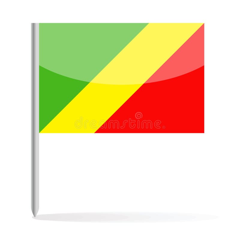 Congo Flag Pin Vector Icon stock illustration. Illustration of ...