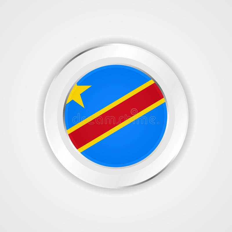 Congo flag in glossy icon. stock illustration. Illustration of ...