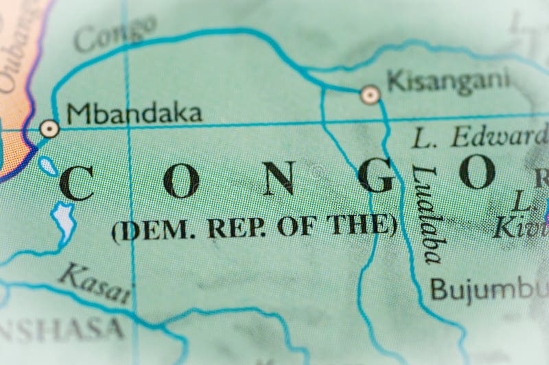Congo Highlighted on a World Map Stock Photo - Image of guide, detail ...