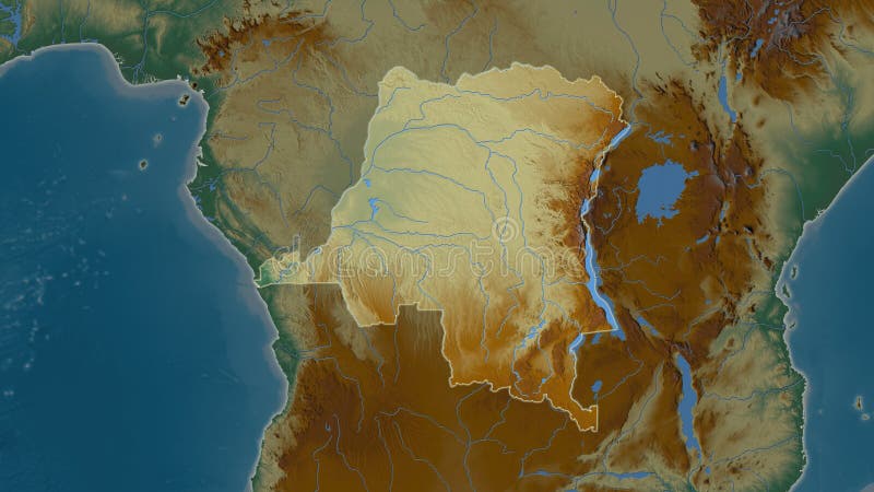 Congo Kinshasa - Relief. Composition Stock Illustration - Illustration ...