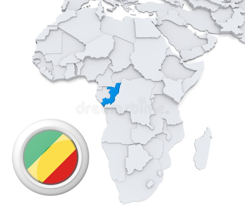 Congo no mapa de África ilustração stock. Ilustração de mundo - 119559637
