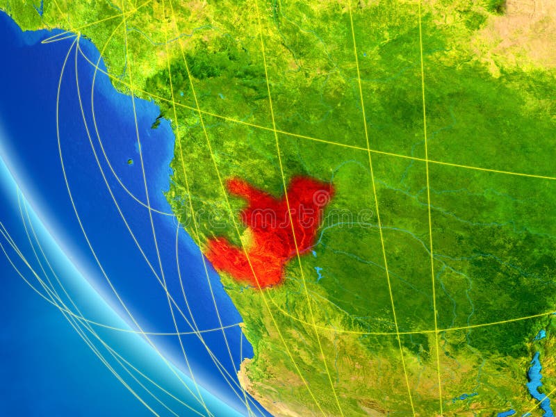 Network Around Congo from Space Stock Illustration - Illustration of ...