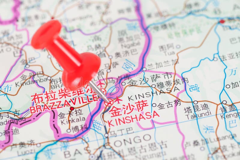 Congo`s Capital Kinshasa on the Map Stock Photo - Image of look, congo ...