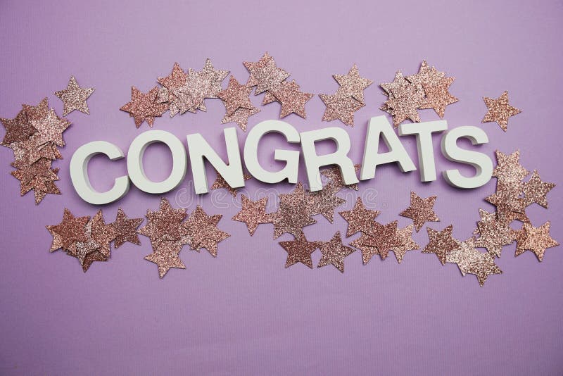 Congrats Alphabet Letters on Purple Background Stock Photo - Image of ...