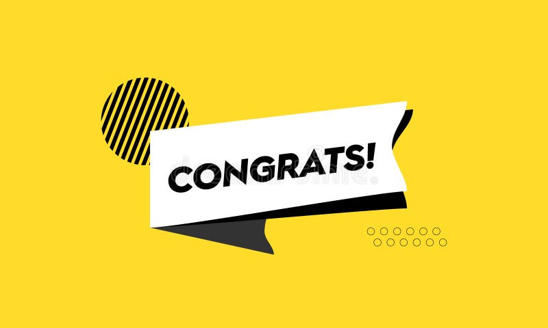 Congrats. Banner, Speech Bubble, Poster and Sticker Concept, Geometric ...