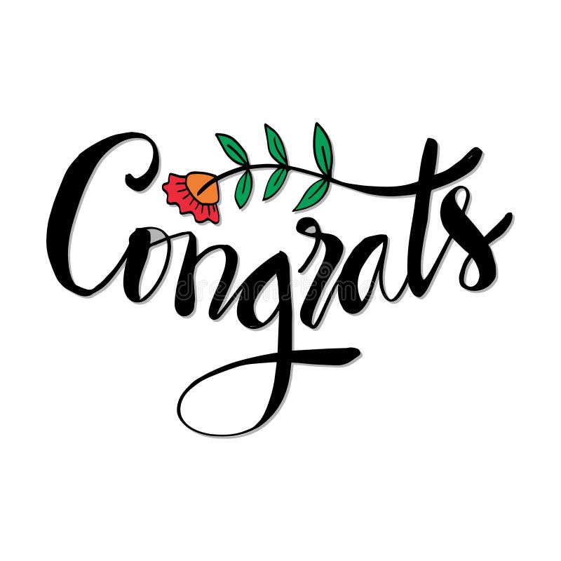 Congrats Calligraphy Lettering Text Card Stock Vector - Illustration of ...