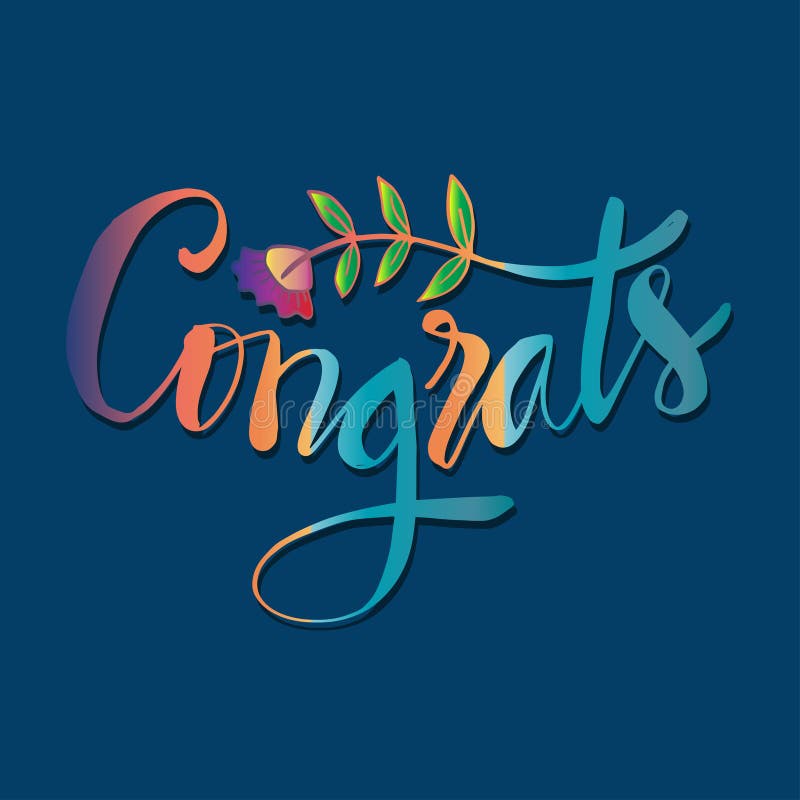 Congrats Calligraphy Lettering Text Card Stock Vector - Illustration of ...
