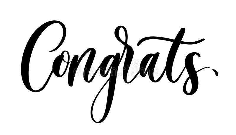 Congrats. Calligraphy Vector Hand Drawn Illustration. Stock Vector ...