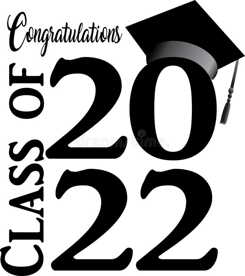 Class of 2022 Stacked with Graduation Cap Stock Vector - Illustration ...