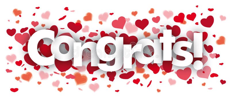 Congrats Confetti Hearts stock vector. Illustration of paper - 86293600