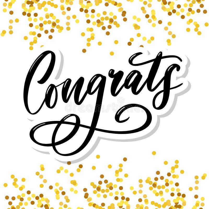 Congrats Congratulations Card Lettering Calligraphy Text Brush Stock ...