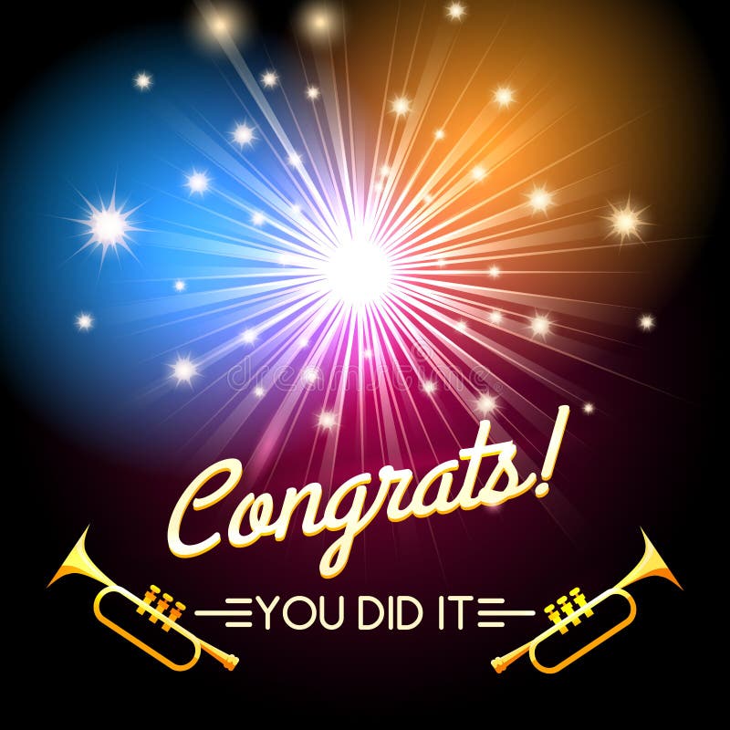Congrats Fireworks stock vector. Illustration of expression - 65881370
