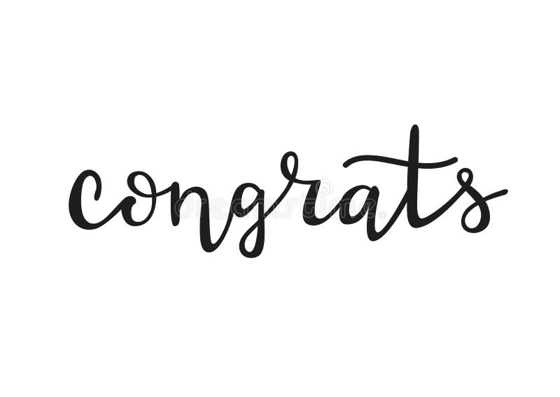 Congrats - Hand Drawn Lettering Vector Stock Vector - Illustration of ...