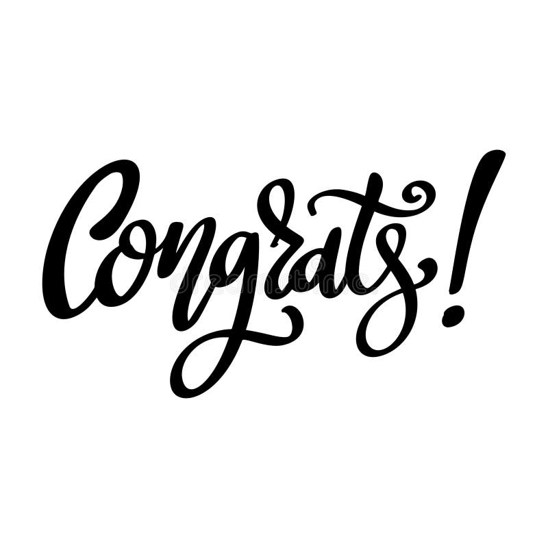 Congrats, Hand Lettering Phrase, Poster Design,calligraphy Stock Vector ...