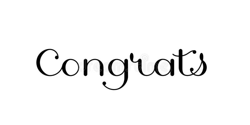 Congrats. Handwritten Text with Graduation Cap Stock Vector ...