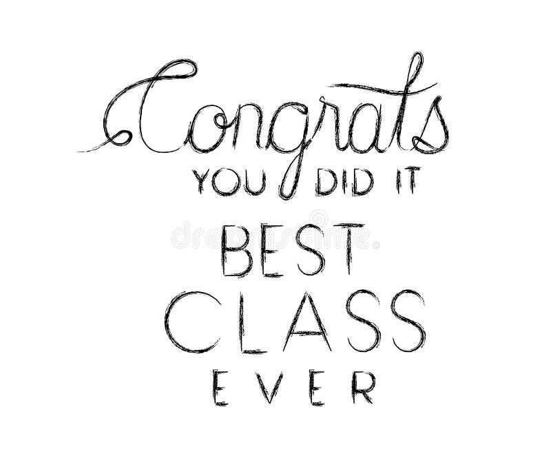 Congrats Message with Hand Made Font Stock Vector - Illustration of ...