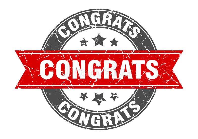 Congrats Round Stamp with Ribbon. Label Sign Stock Vector ...