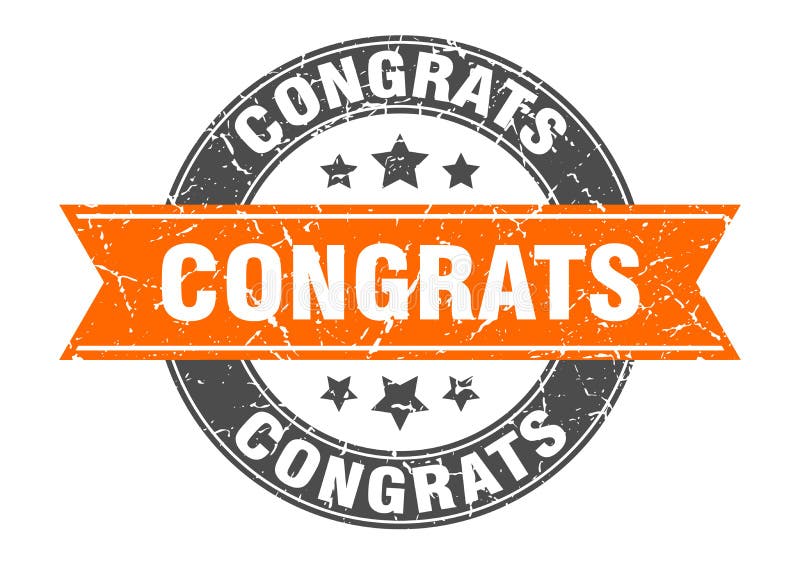 Congrats Round Stamp with Ribbon. Label Sign Stock Vector ...