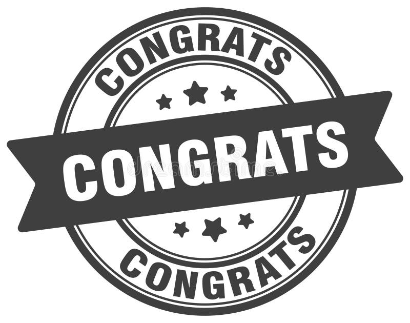 Congrats Stamp. Congrats Label on Transparent Background. Round Sign ...