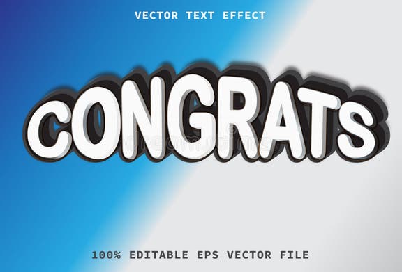 Congrats Text Effect Editable 3d Text Stock Vector - Illustration of ...