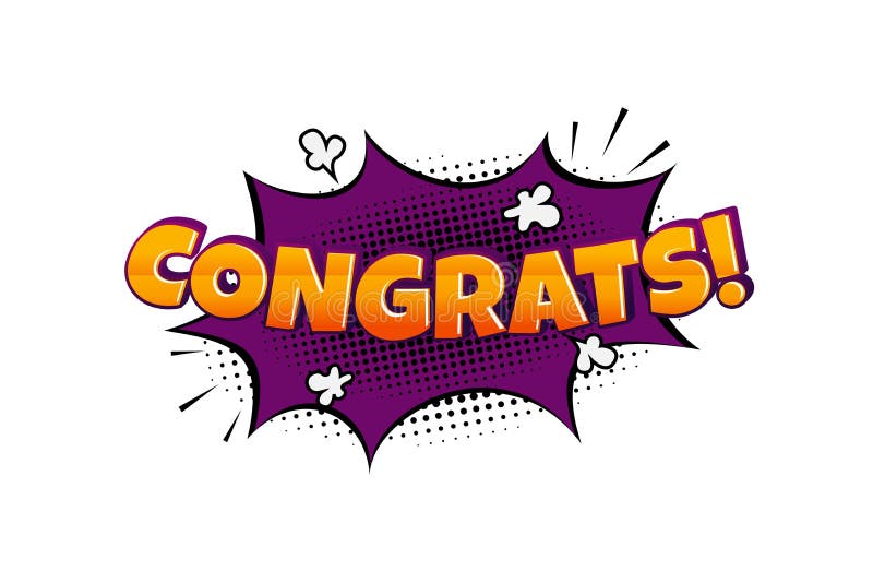 Congrats Text Sticker Label Icon Design. Congrats Text Style Effect ...