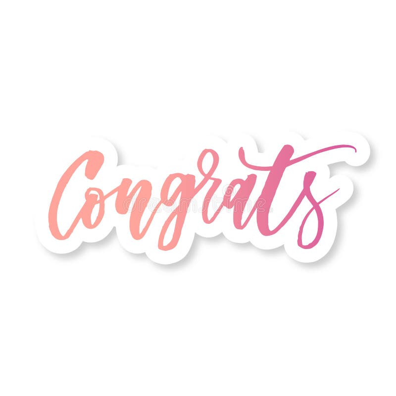 Congrats Vector Phrase Lettering Calligraphy Brush Sticker Stock ...