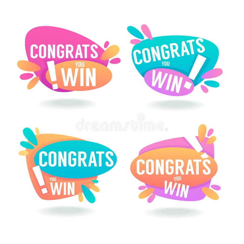 Congrats, You Win stock vector. Illustration of decoration - 93137513