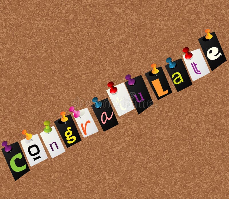 Congratulate Notice Concept Stock Vector - Illustration of sign, vacant ...