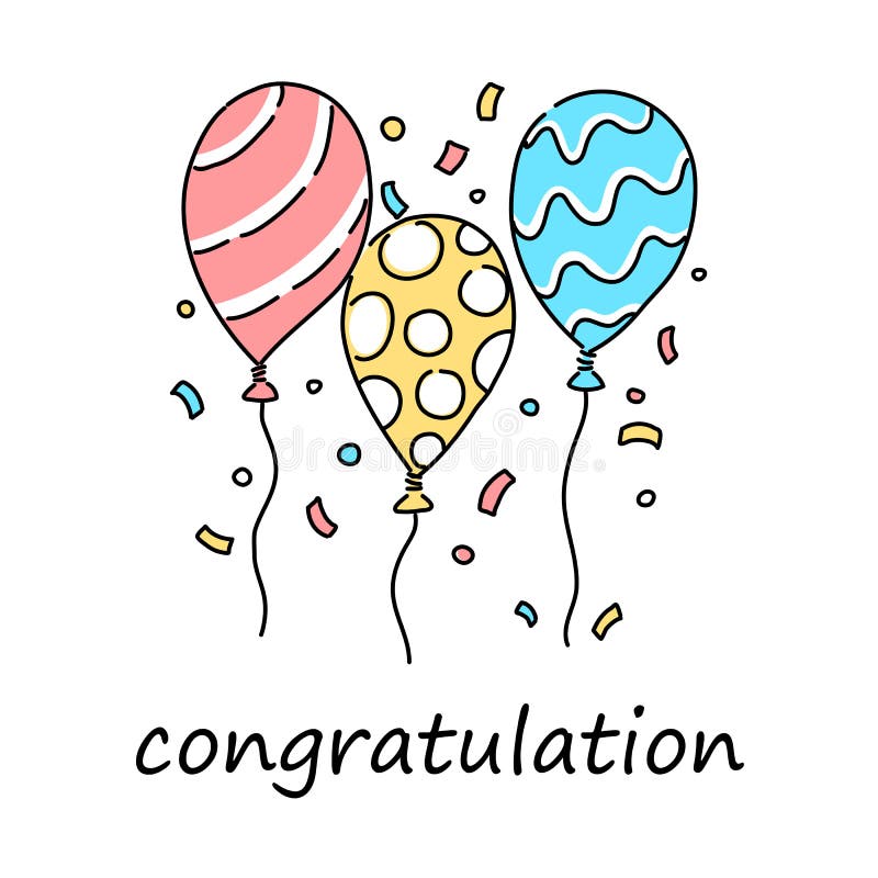 Congratulation Balloon Stock Illustrations – 15,074 Congratulation ...