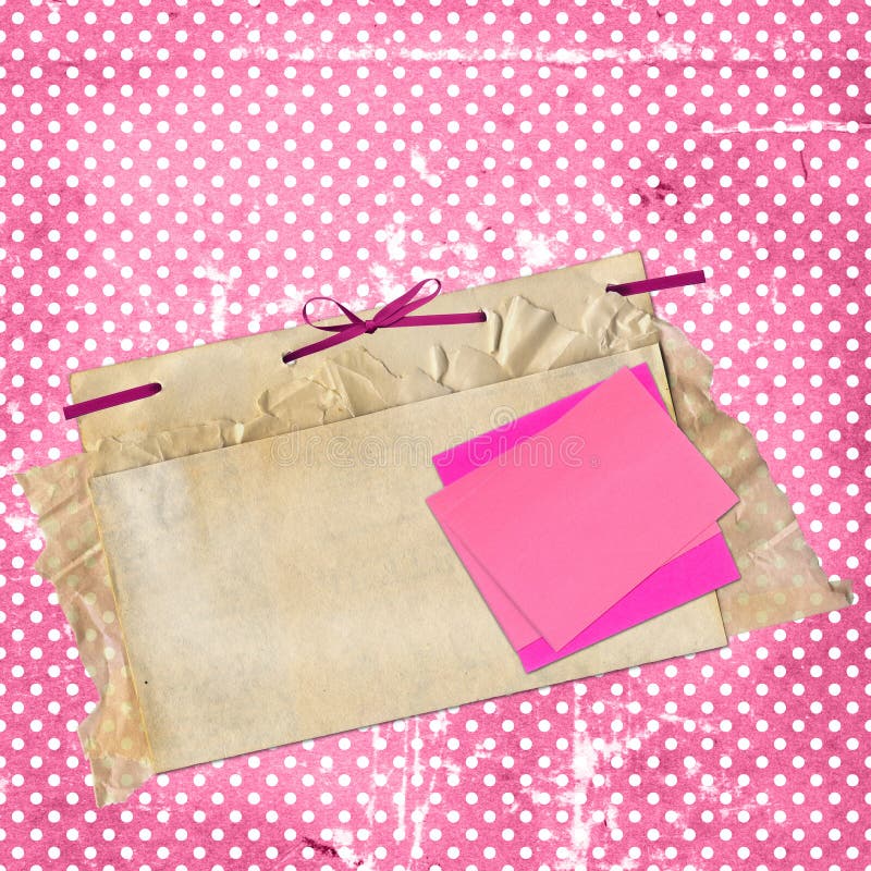 Congratulation Card with Sheets on Rosy Background Stock Photo - Image ...