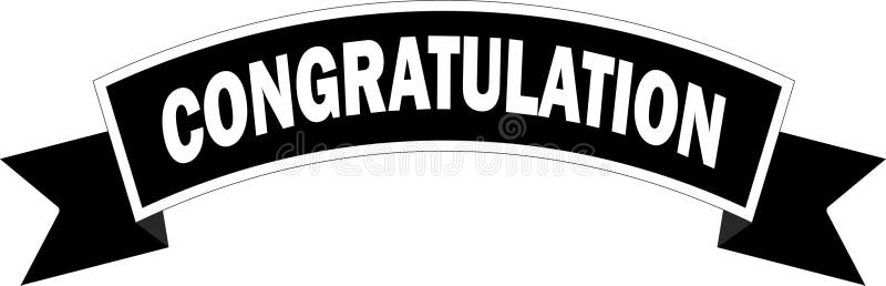 Congratulation Curved Black Ribbon, Congratulation Ribbon ...