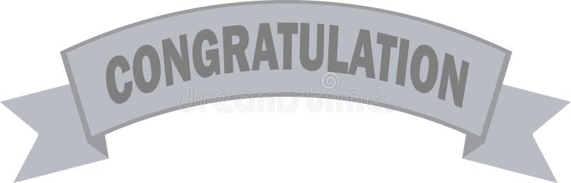 Congratulation Curved Silver Ribbon, Congratulation Ribbon ...