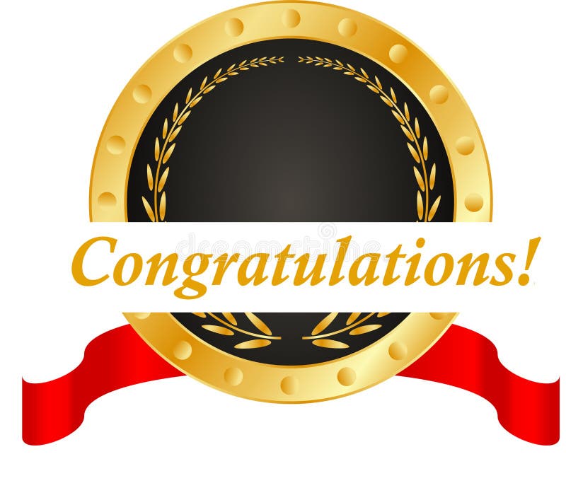 Congratulation, Golden Medal, Vector Stock Vector - Illustration of ...