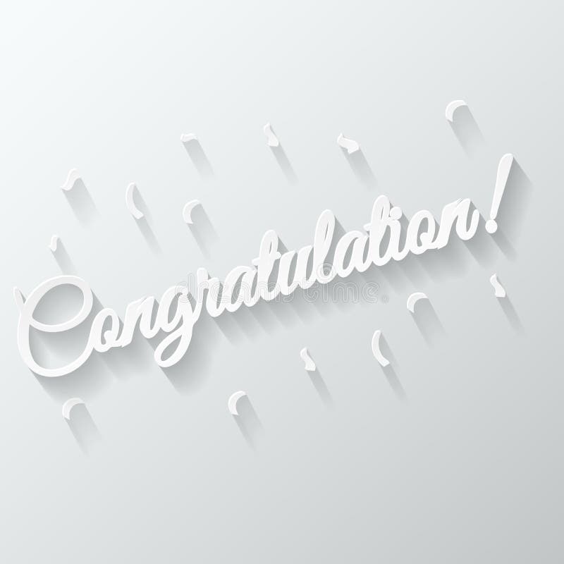 Congratulation Greeting Card Paper Cut Stock Vector - Illustration of ...