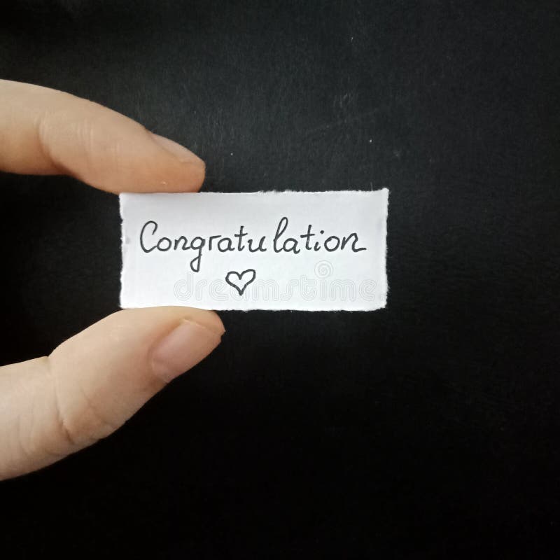 Congratulation Note, Handwritten Tiny Mesage, Handwriting Paper Note ...