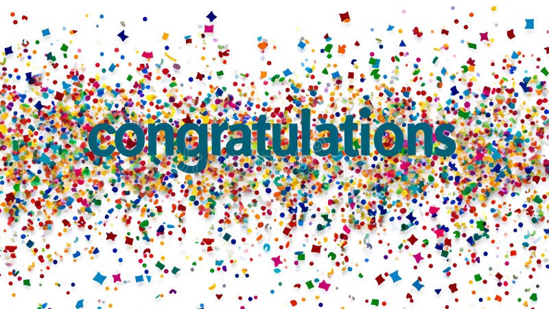 Congratulation Text on a Colourful Spangled White Background Stock ...