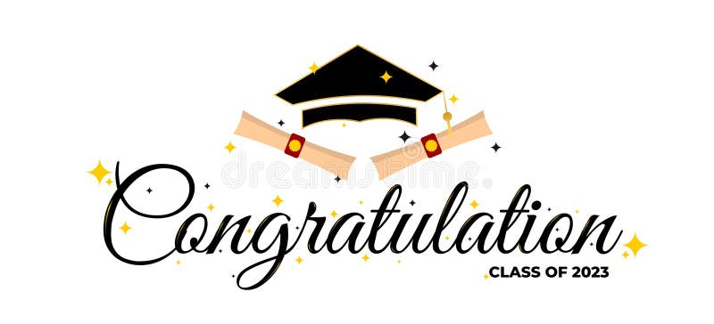Congratulation Vector Design with Yellow and Black Star Elements and Latin Letters Along with ...