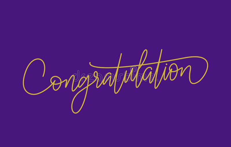 Congratulation Word Lettering Design in Continuous Line Drawing Stock ...