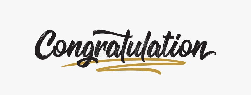 Congratulations Typography Lettering Decorative Text Card Design Stock ...