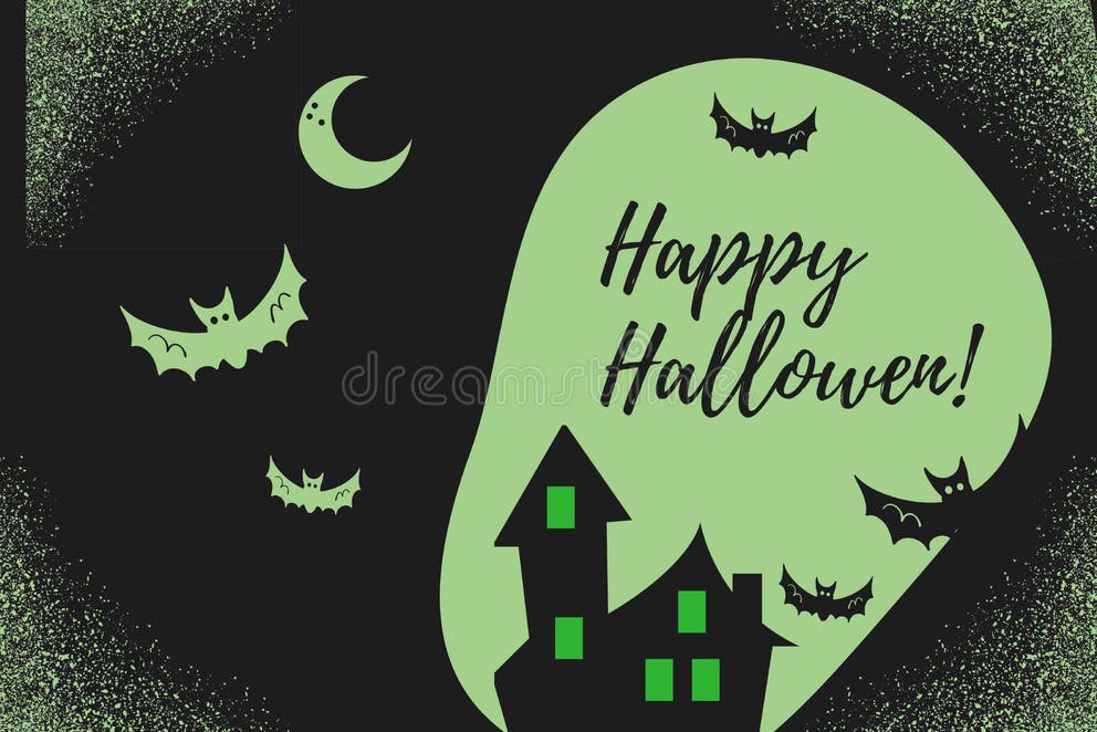 Happy Halloween Horror Greeting Carde. Stock Illustration ...