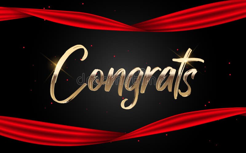 Congratulations Abstract Digital Banner Yellow Background Stock ...