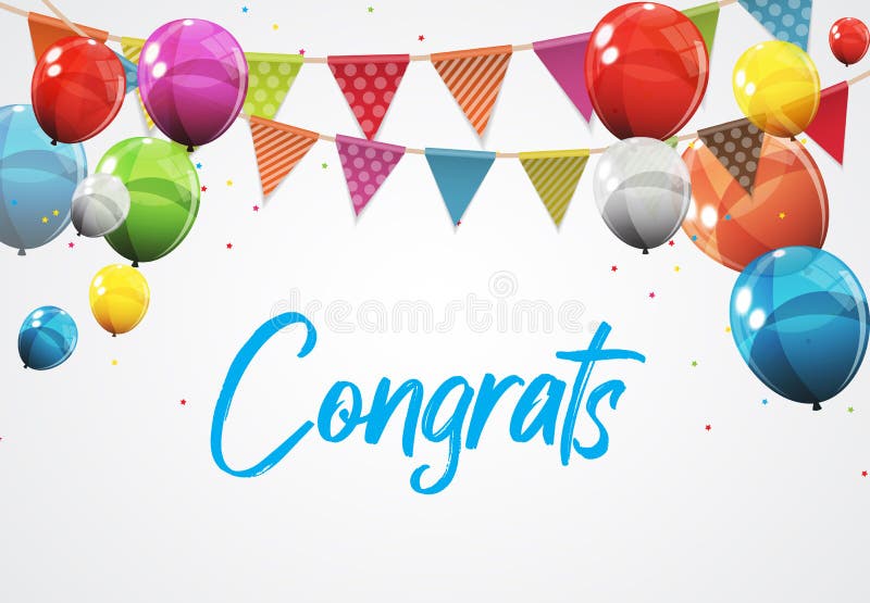 Congratulations Abstract Design Template Background. Vector ...