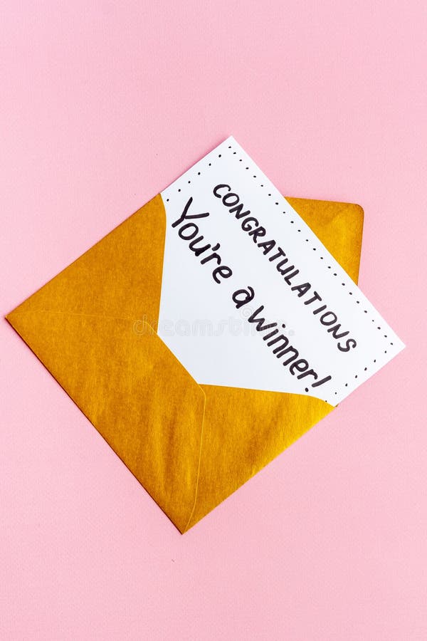 Congratulations Award Concept -You are a Winner Card in Golden Envelope ...