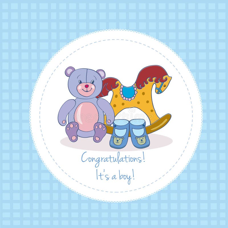 Congratulations, New Baby, Greeting Card, English, Vector. Stock Vector ...