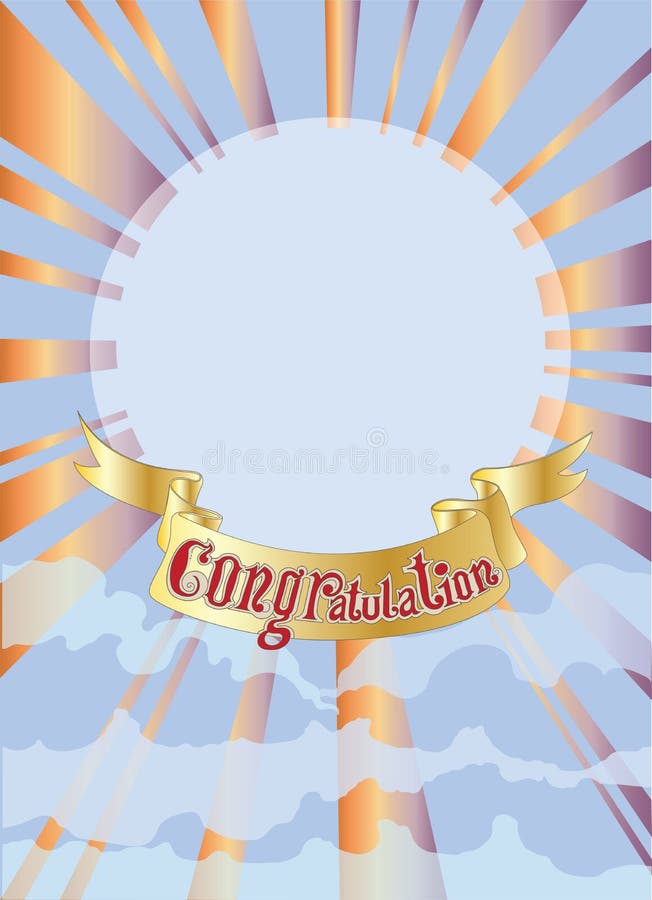 Congratulations Background the Sun Lighting with Cloud Stock Vector ...