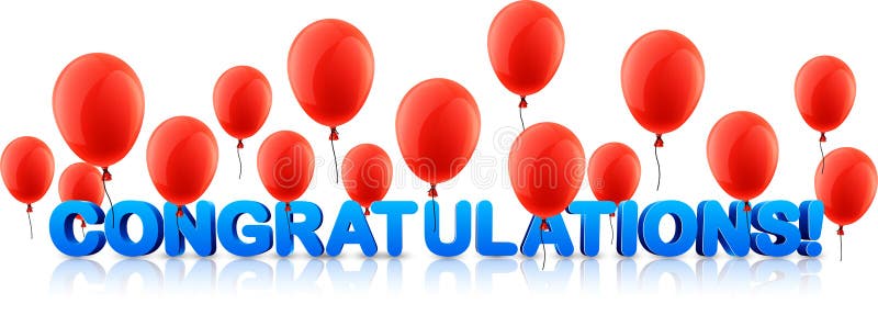 Congratulations Banner with Red Balloons. Stock Vector - Illustration ...