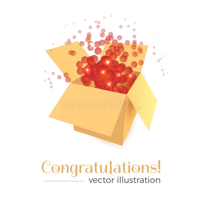 Congratulations Box Concept Stock Vector - Illustration of container ...