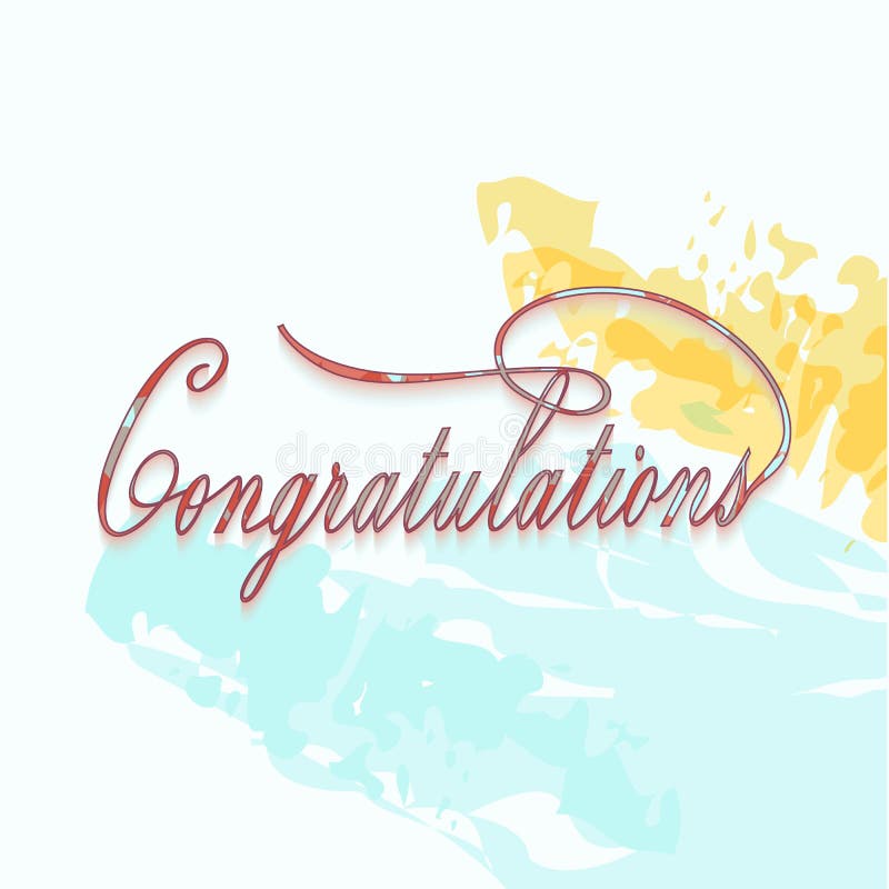 Congratulations Calligraphy. Stock Vector - Illustration of beauty ...